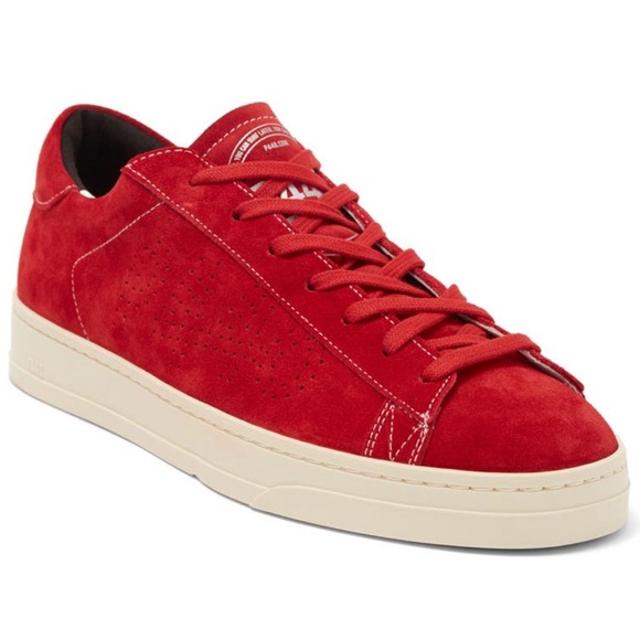 P448 | Shoes | P448 Jack Low Top Suede Mens Red Sneakers | Poshmark